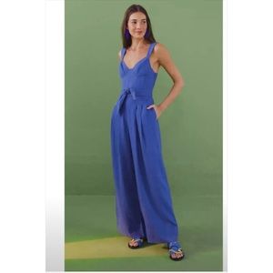FARM Rio | Pants & Jumpsuits | Farm Rio Dark Blue Belted Jumpsuit Xs ...
